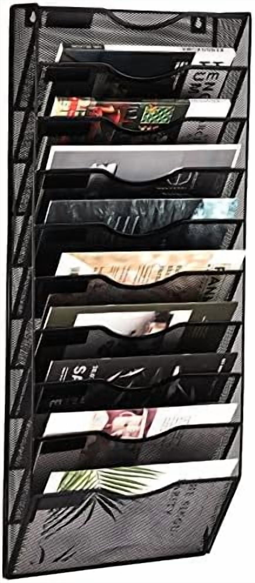 10 Pocket Mesh Hanging Wall File Organizer, Wall Mounted Mail Paper ...