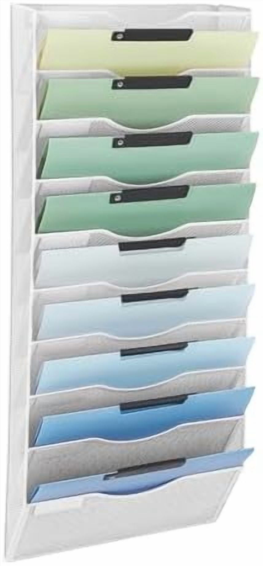 10 Pocket Mesh Hanging Wall File Organizer, Wall Mounted Mail Paper ...