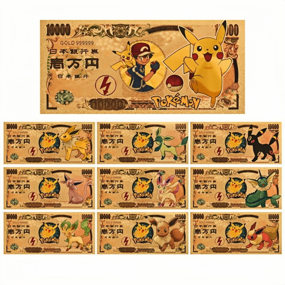 10 Pocket Monsters Anime-Inspired Plastic Gold Foil Collectible ...