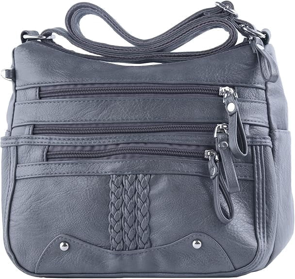 10 Pockets Crossbody Purse for Women Medium Pocketbooks Ladies Soft PU ...