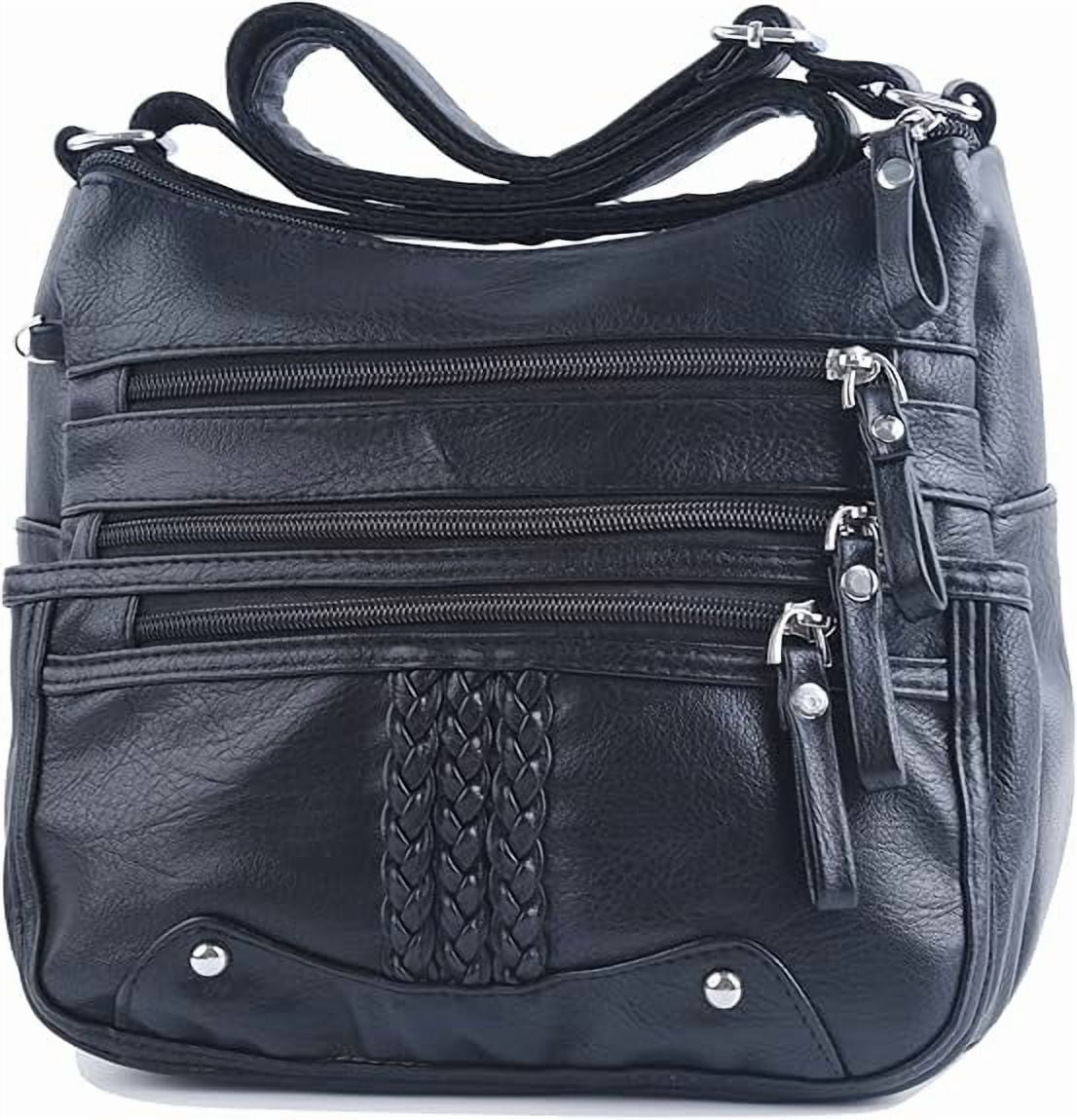 10 Pockets Crossbody Purse for Women Medium Pocketbooks Ladies Soft PU ...
