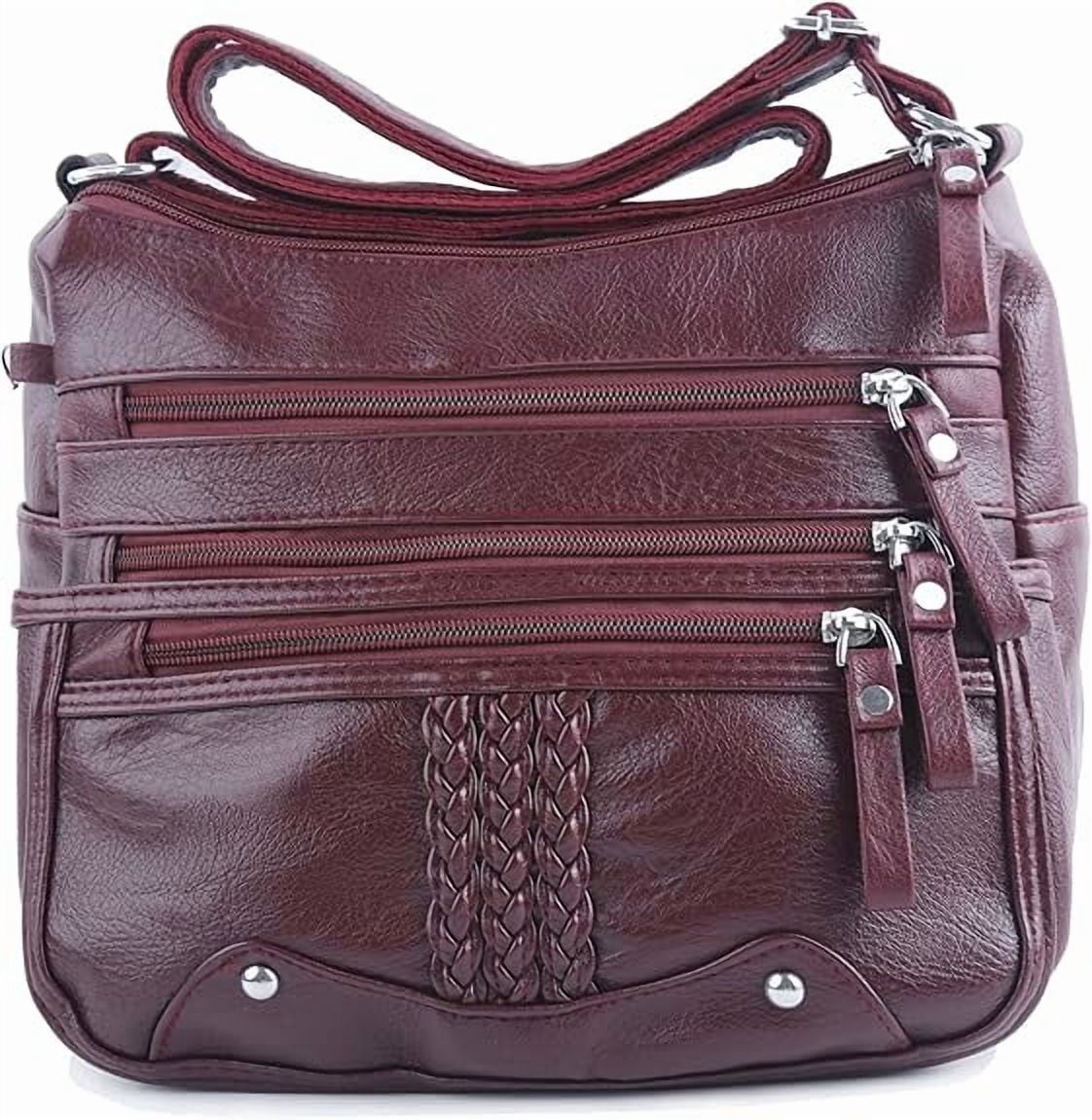 10 Pockets Crossbody Purse for Women Medium Pocketbooks Ladies Soft PU ...