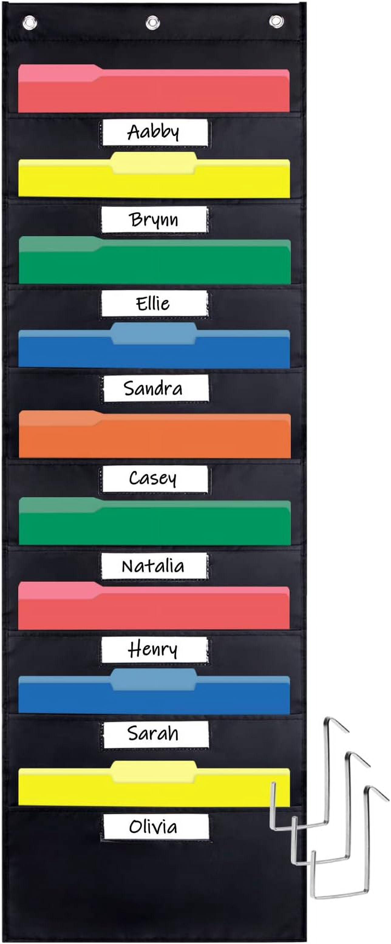 10 Pockets Storage Pocket Chart with 10 Nametag Pockets, Opret Hanging ...