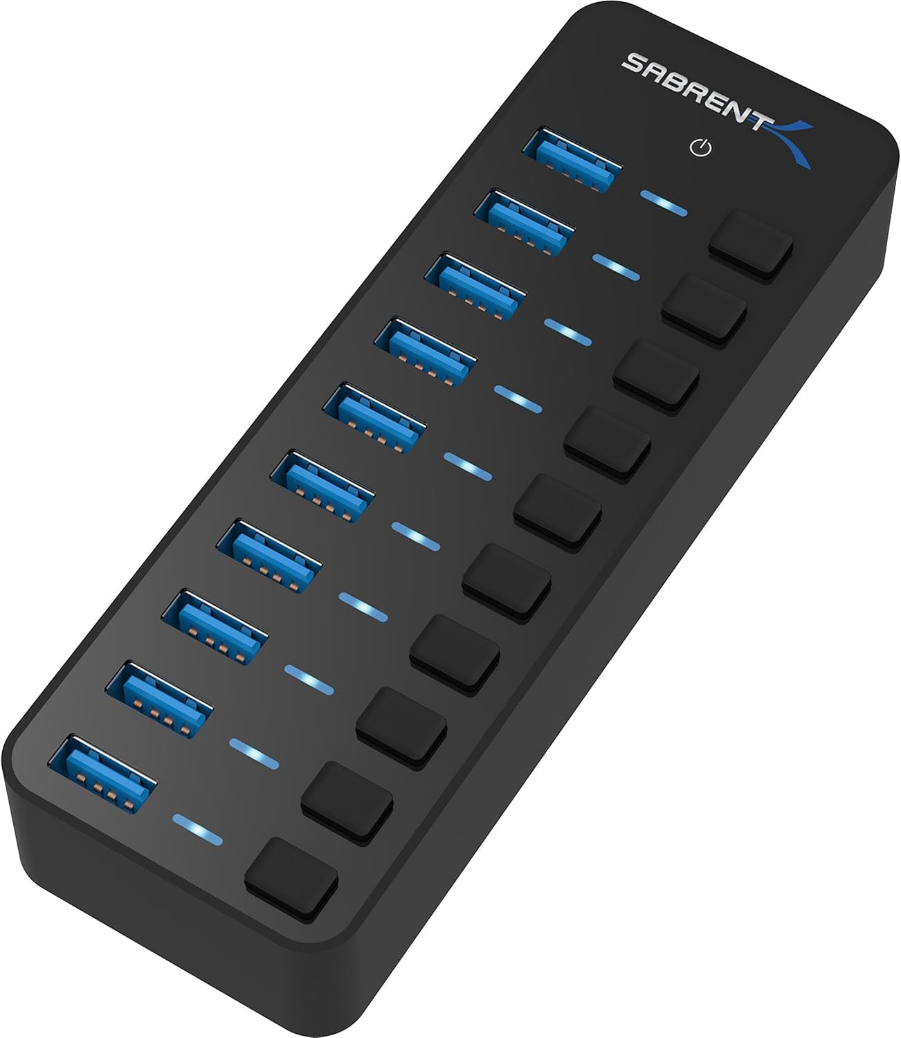 10-Port 60W USB 3.0 Hub with Individual Power Switches and LEDs ...