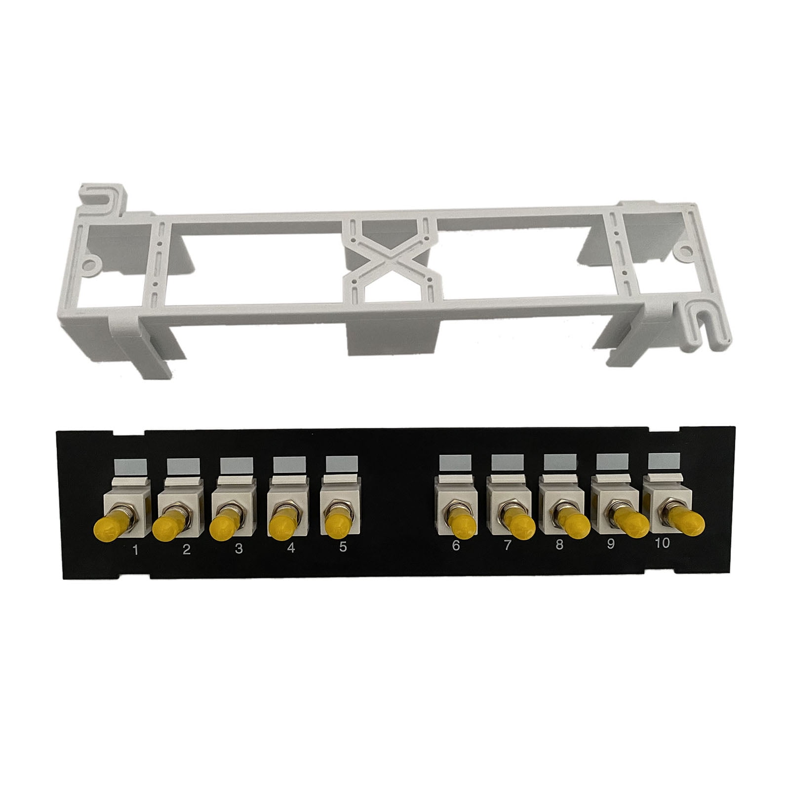 10-Port ST Optical Patch Panel 10G Ready Plastic Housing Color-Coded ...