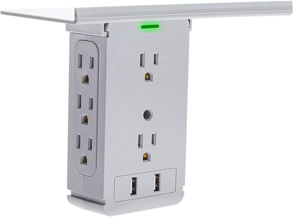 10 Port Surge Protector Wall Outlet, 8 Electrical Outlet Extenders and ...