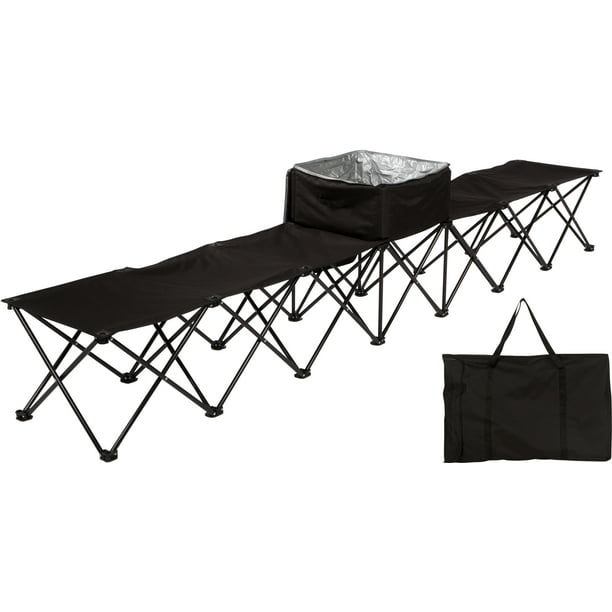 Portable 6-Seater Folding Team Sports Sideline Bench with Attached ...