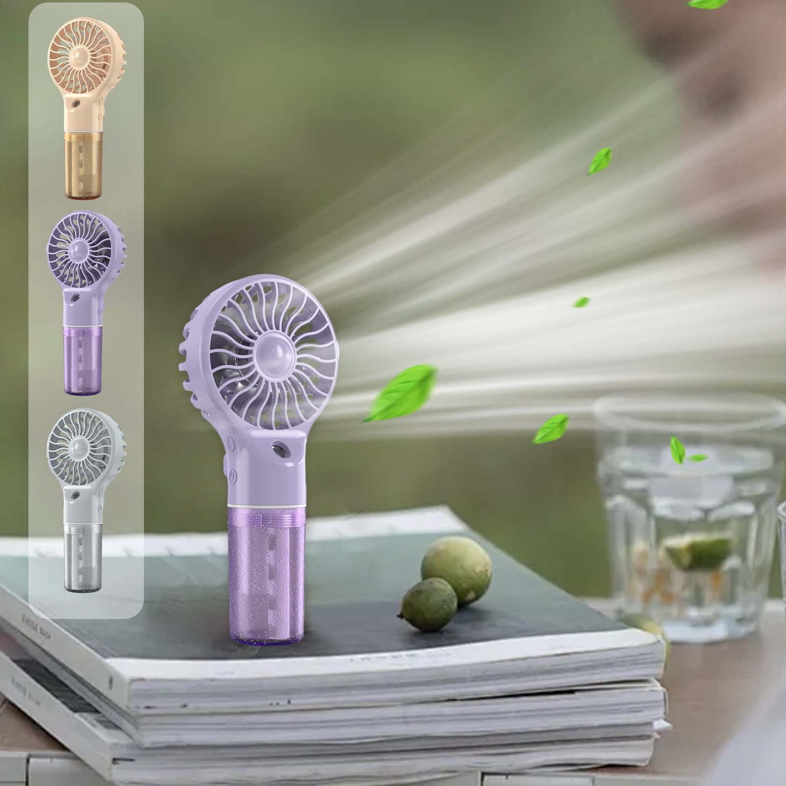 Under 10, Portable Handheld Mist Fan - Rechargeable Battery-Operated ...