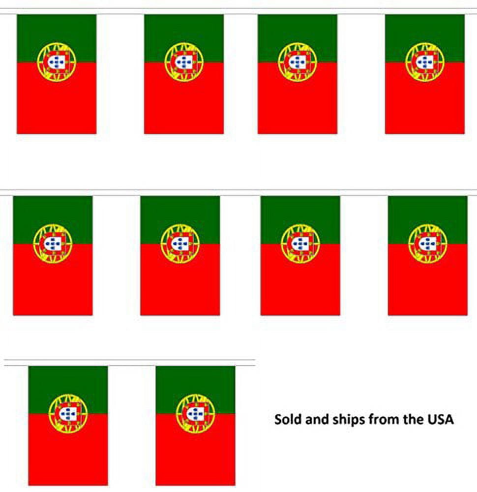 10' Portugal String Flag Party Bunting Has 10 Portuguese 6"x9 ...