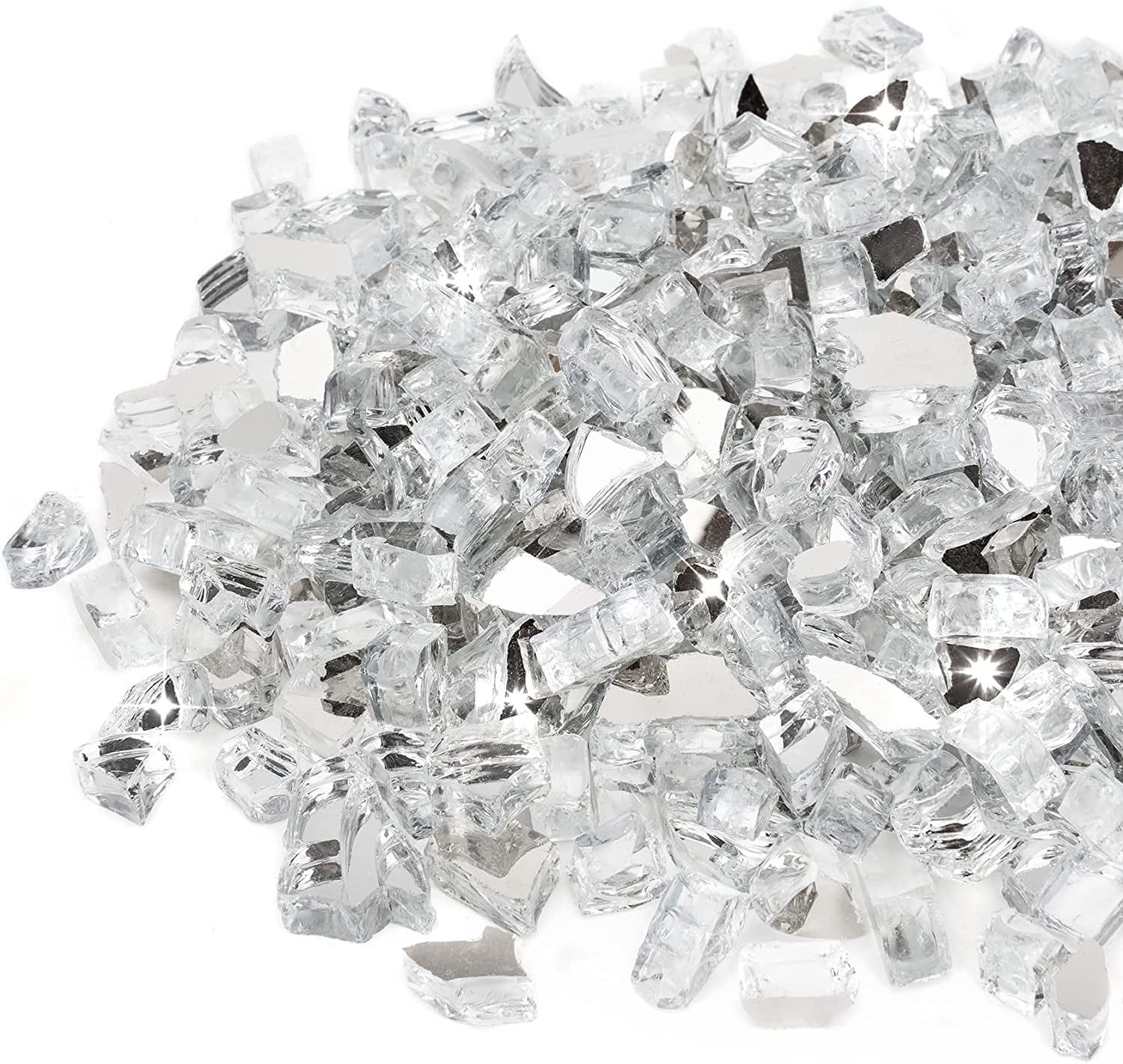 10-Pound Fire Glass - 1/2 inch Reflective Tempered Fire Glass for ...