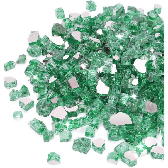10-Pound Fire Glass - 1/4 inch Reflective Tempered Fire Glass for ...