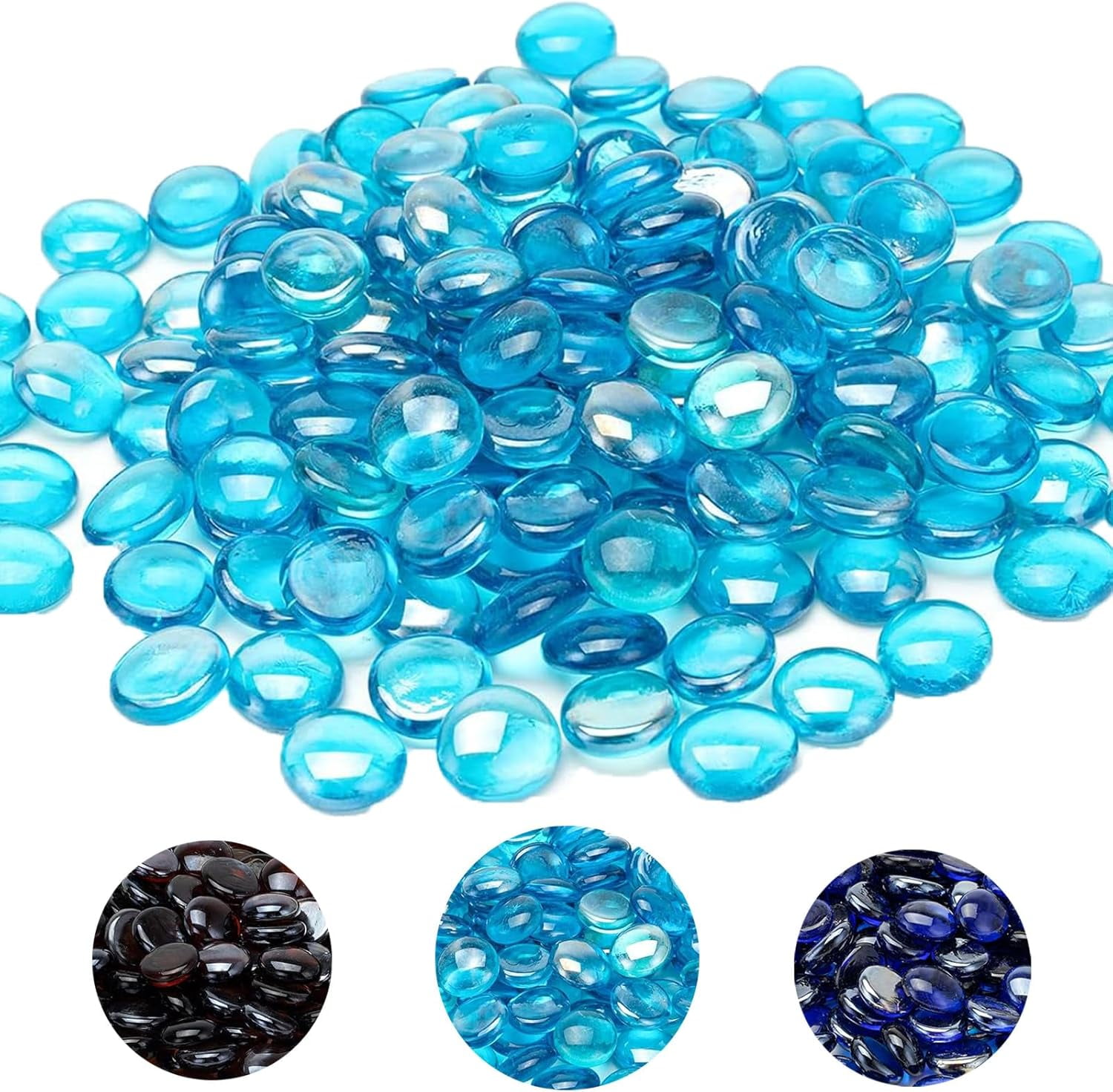 10-Pound Fire Glass Beads - 1/2 inch High Luster Fire Glass Drops for ...