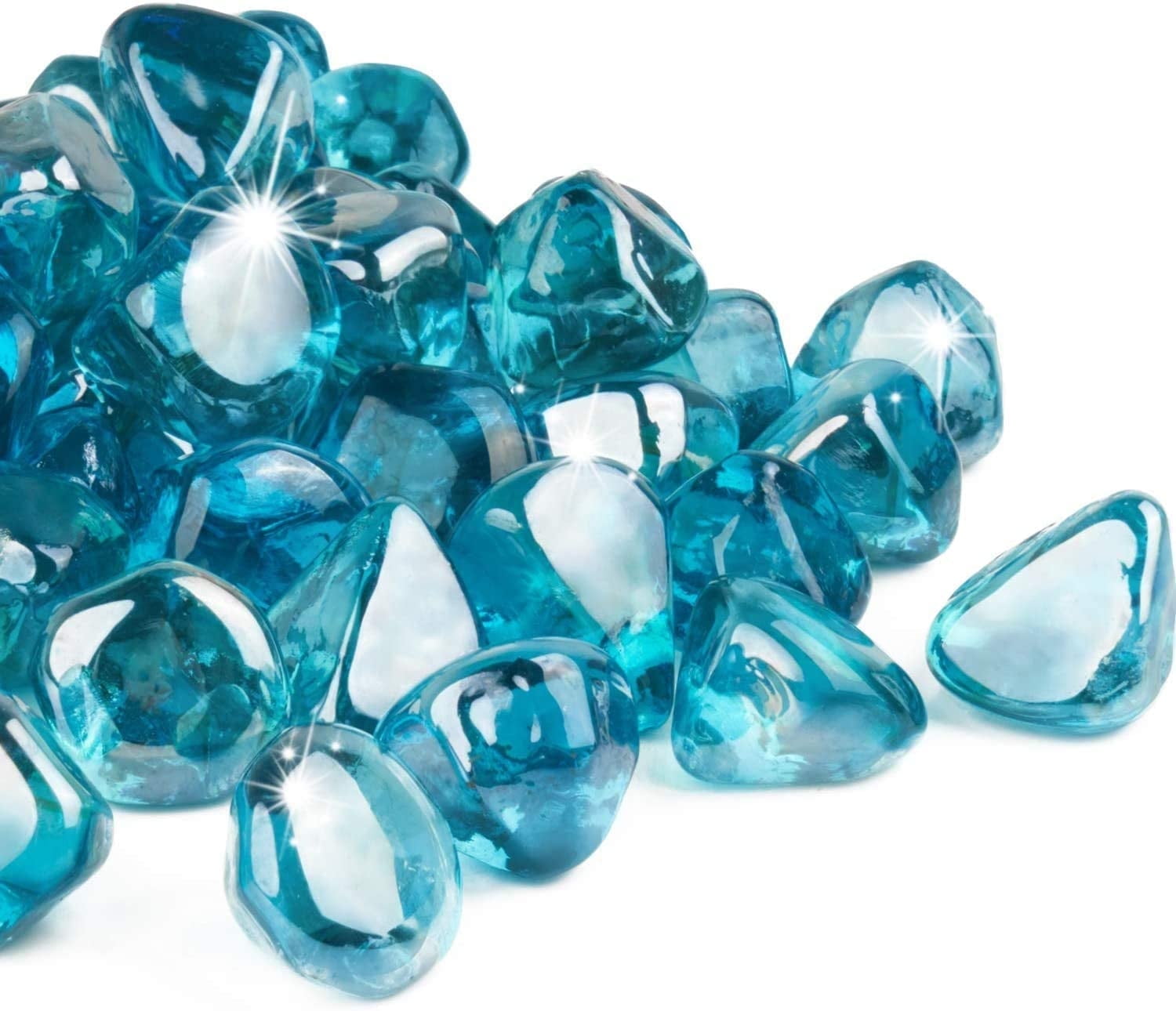 10lb Reflective Fire Glass Diamonds for Gas Fireplace, Fire Pit, and ...