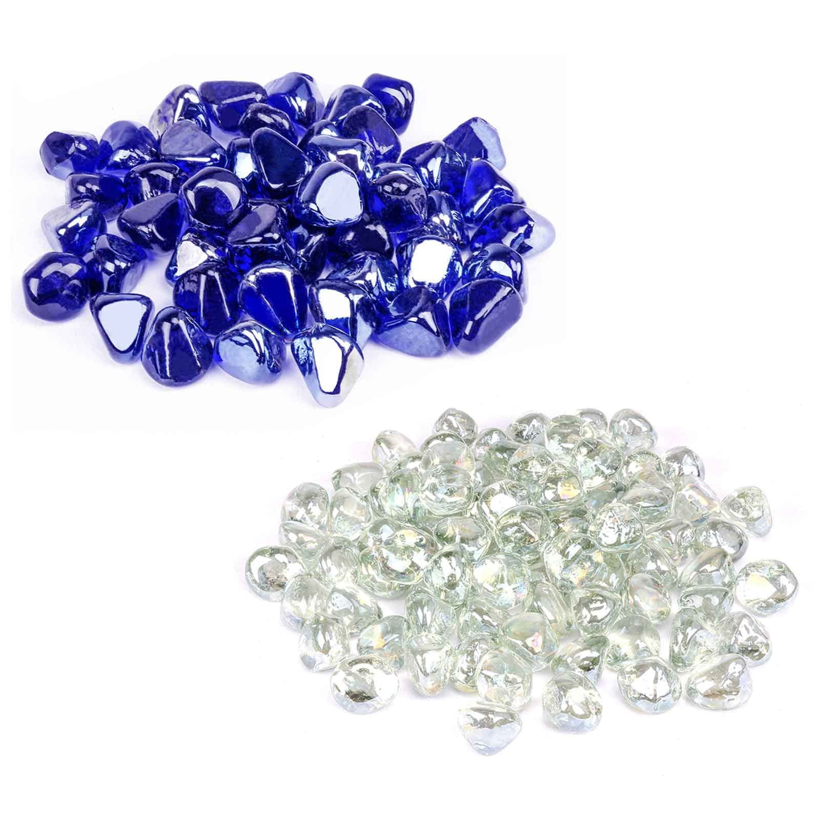 10 Pound Fire Glass Diamonds for Fire Pit, 1 Inch High Luster ...