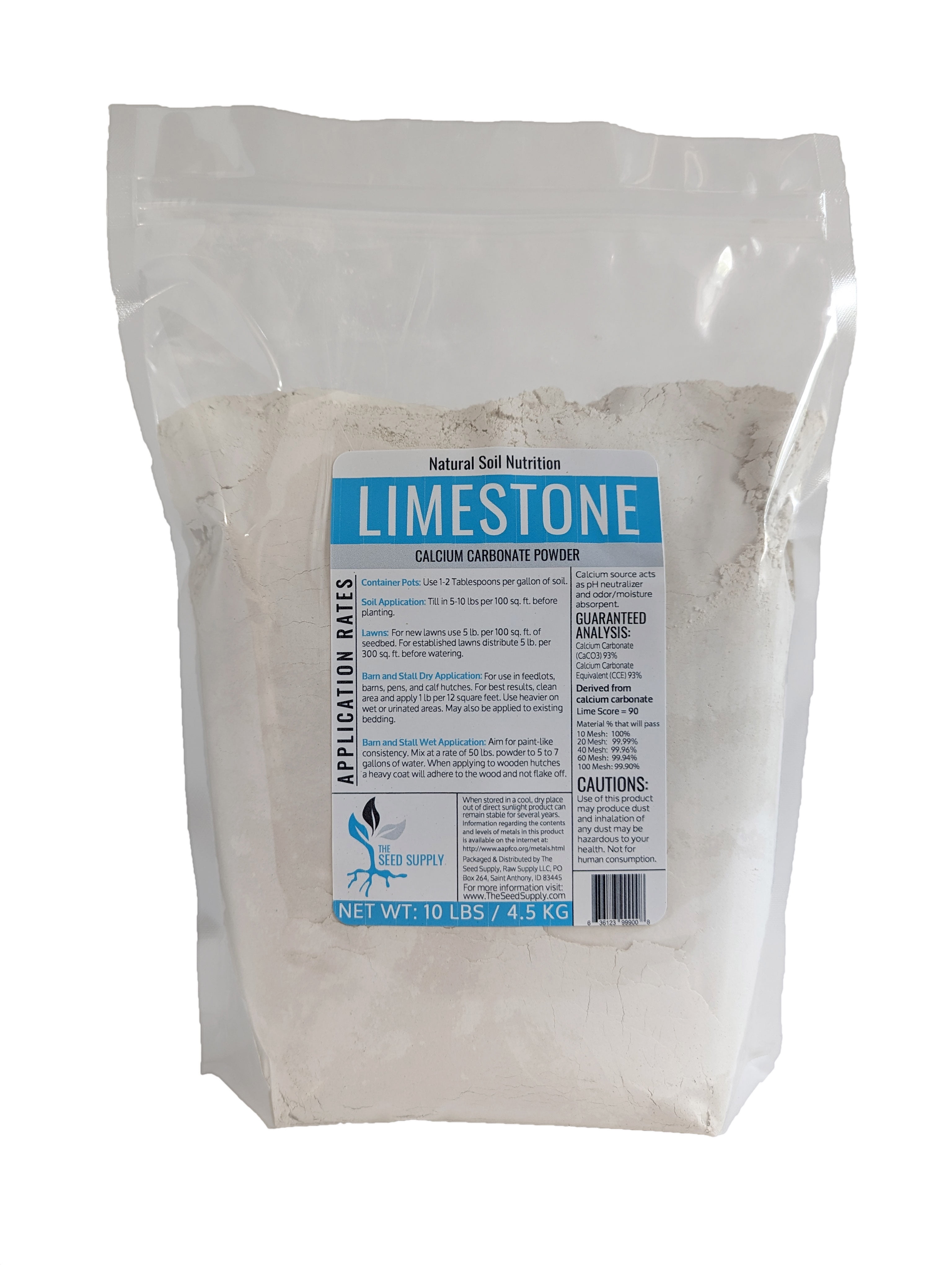 10 Pounds Calcium Carbonate Limestone Powder Garden Fertilizer and pH ...