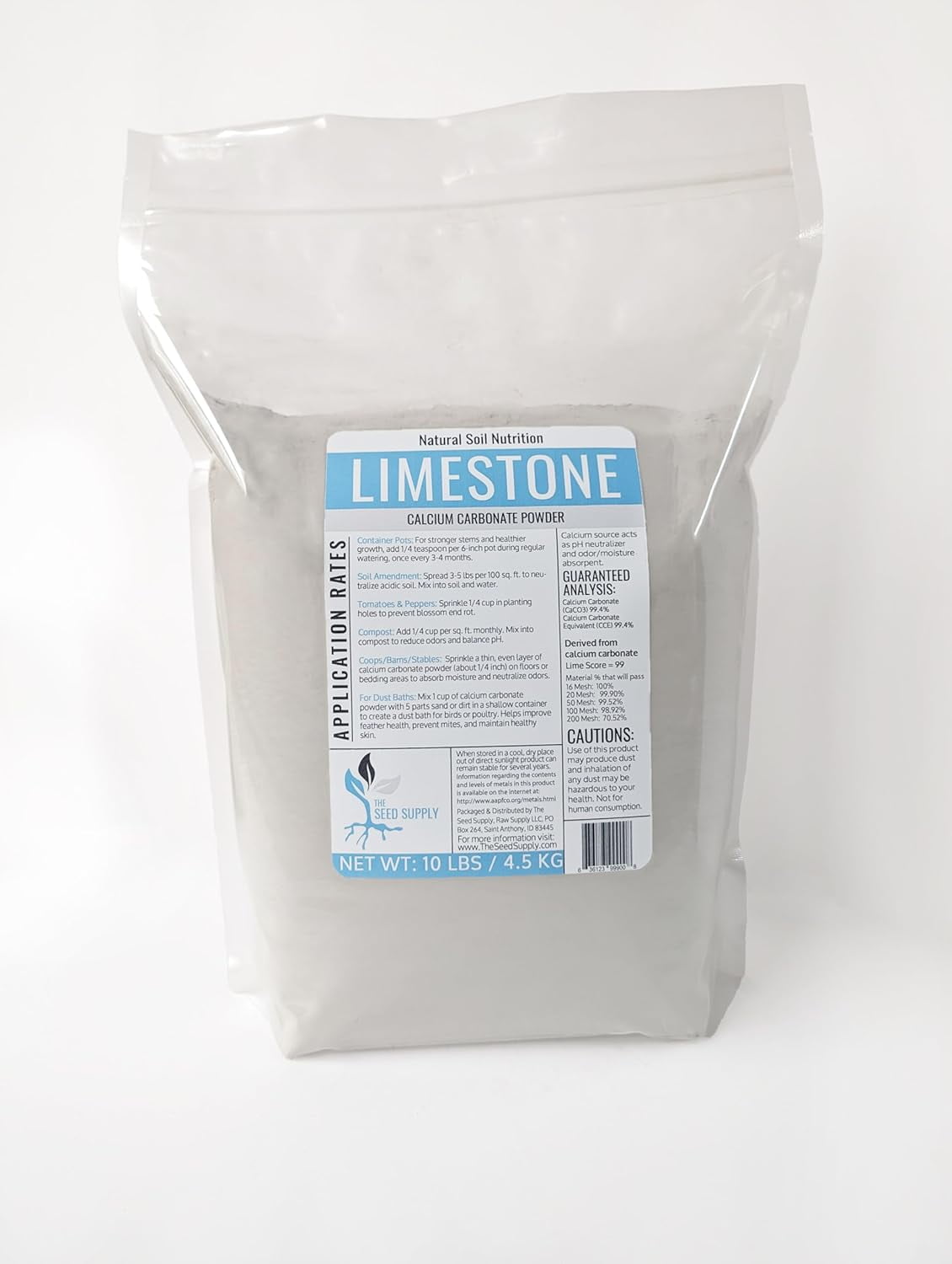 10 Pounds Calcium Carbonate Limestone Powder by The Seed Supply ...