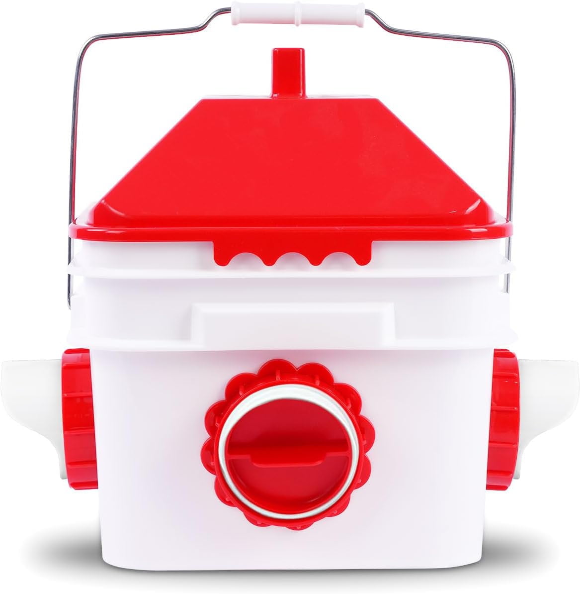 10 Pounds Chicken Feeder with 4 Ports, Rainproof Poultry Feeder for Up ...