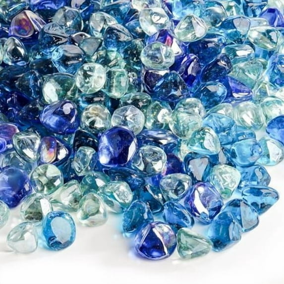 10 Pounds Fire Glass Diamonds for Fire Pit, 1 Inch Luster Crystal Glass ...
