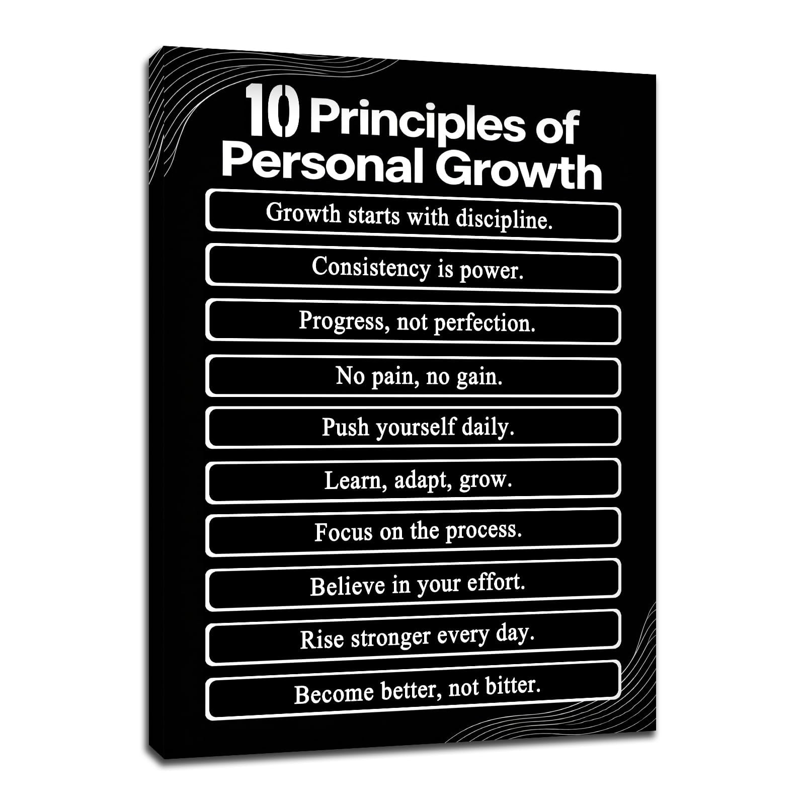 10 Principles Of Personal Growth 18"l X 24"w Canvas Art Print - Walmart.com