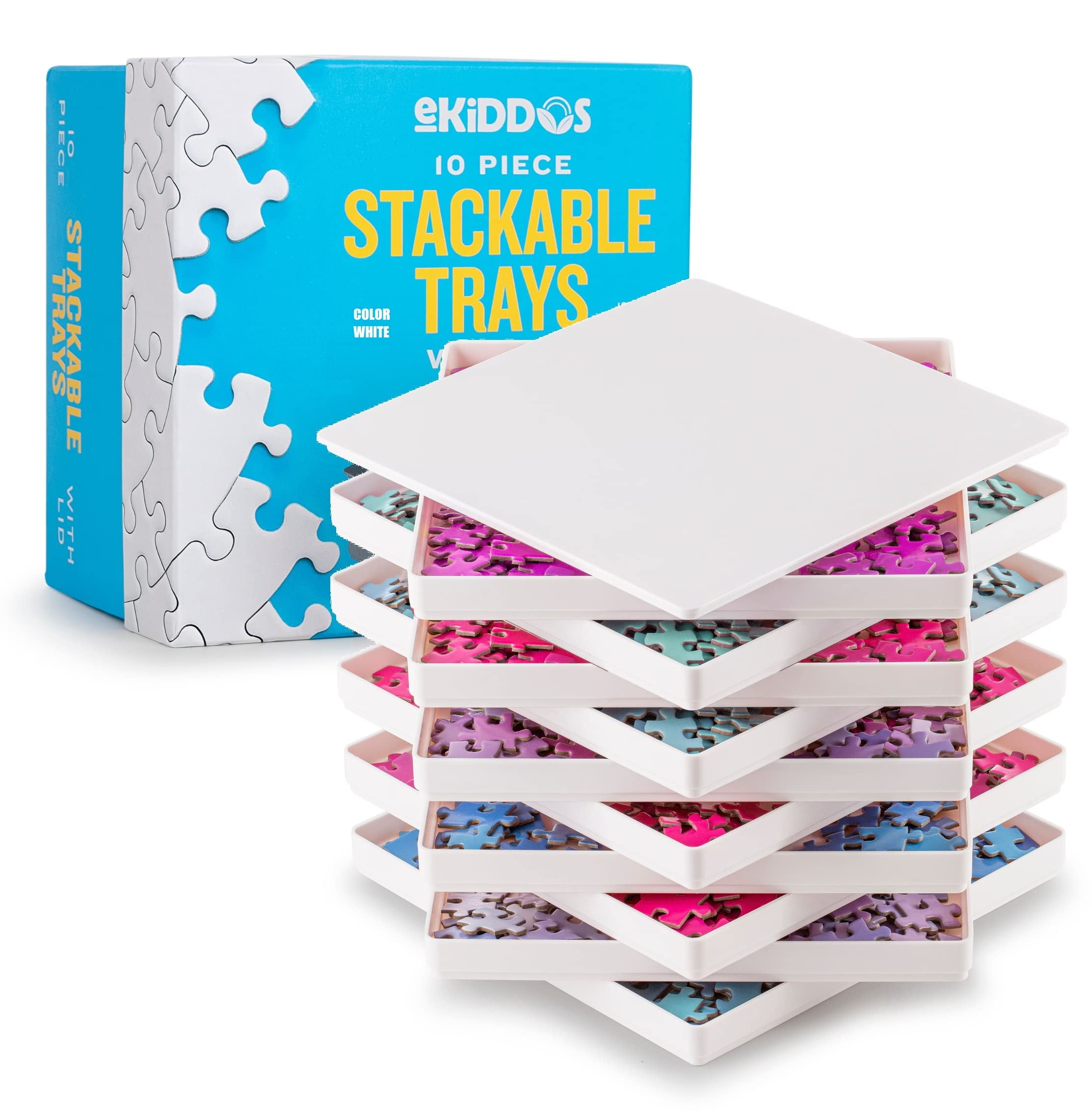 10 Puzzle Sorting Trays DHF10 with Lid | Portable Puzzle Accessories ...