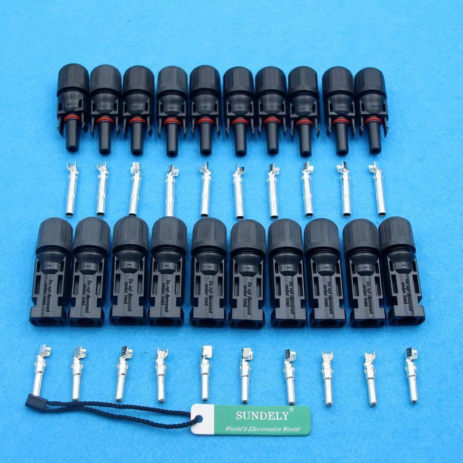 10 QTY Fit 30A Solar Panel Connector Pairs Male Female Set PV Cable ...