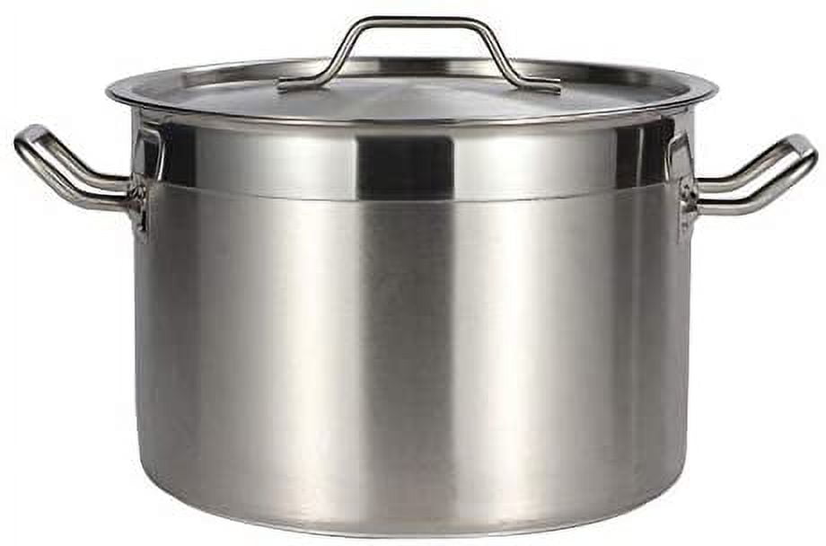 lowpricesupply, 10 Qt Aluminum Stock Pot for Restaurant Kitchens, Lid ...