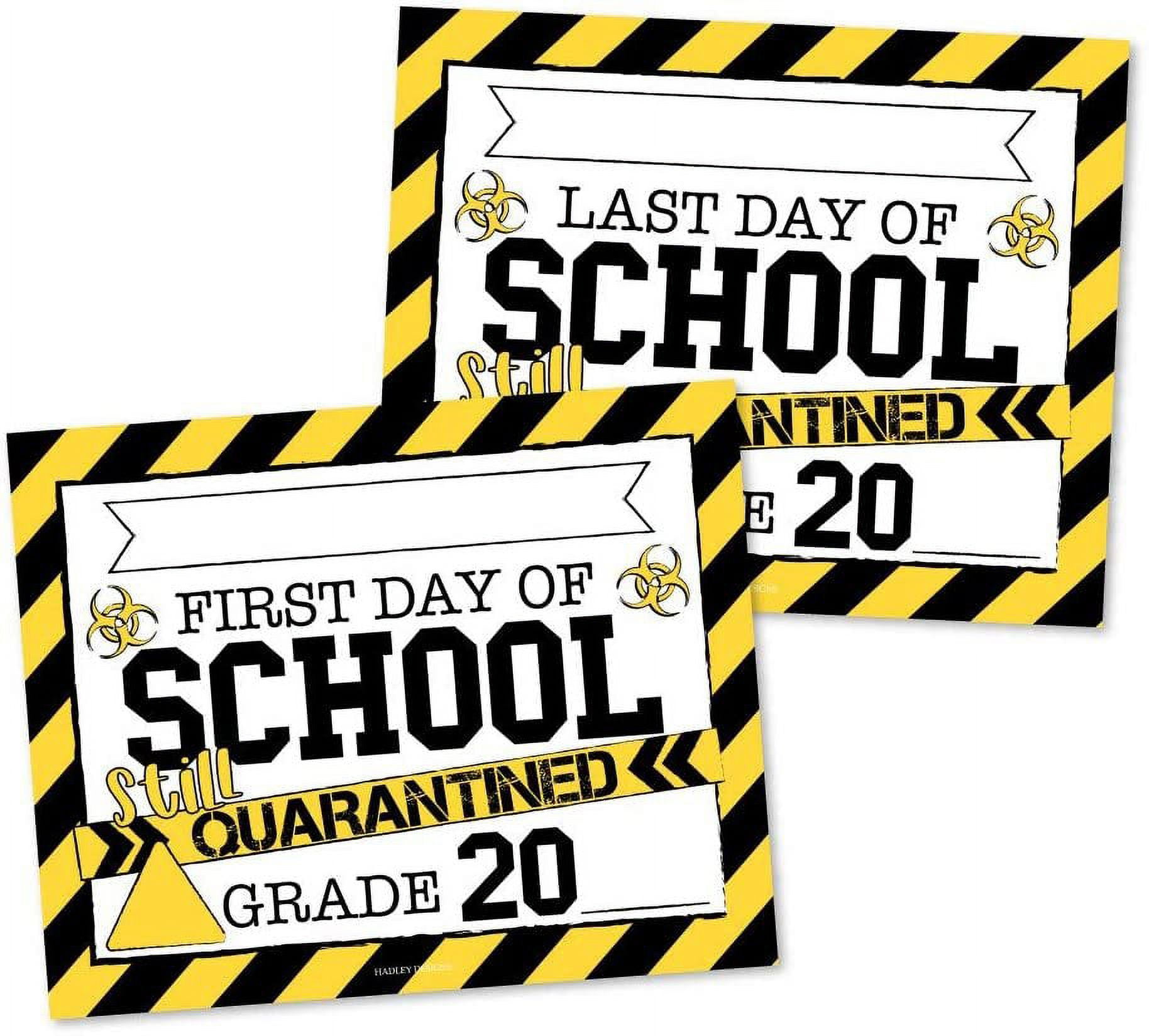 10 Quarantine First and Last Day of Homeschool Signs, Reusable 1st Day ...