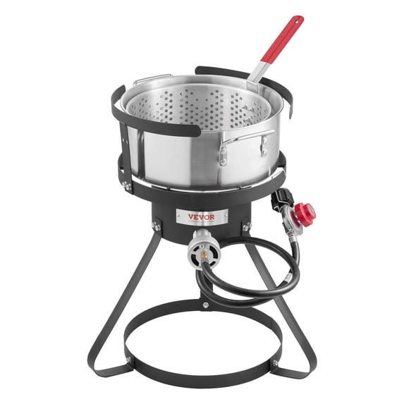 10 Quart Aluminum Propane Fish and Wing Fryer Kit with Thermometer ...