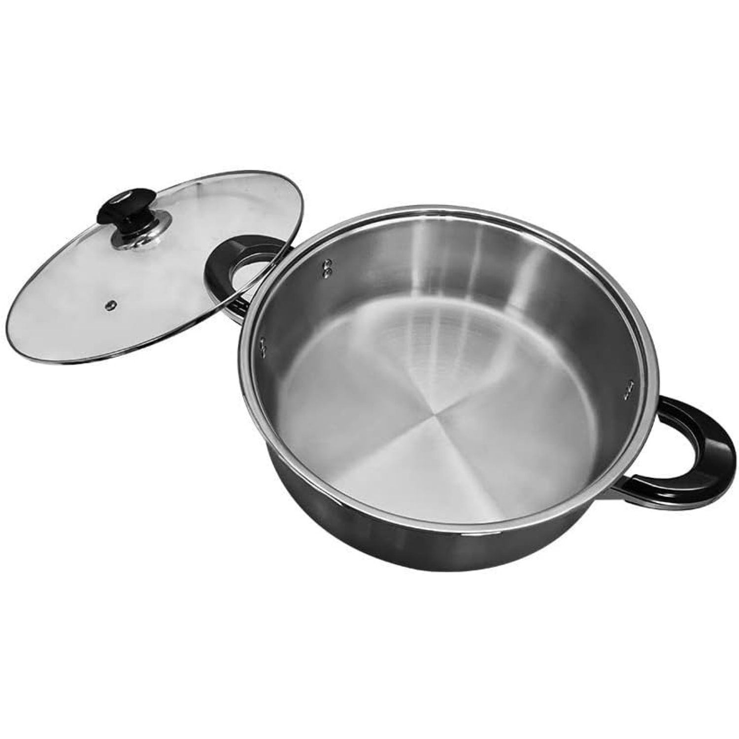 10-Quart Stainless Steel Dutch Oven Casserole Low Pot Stockpot with Lid ...