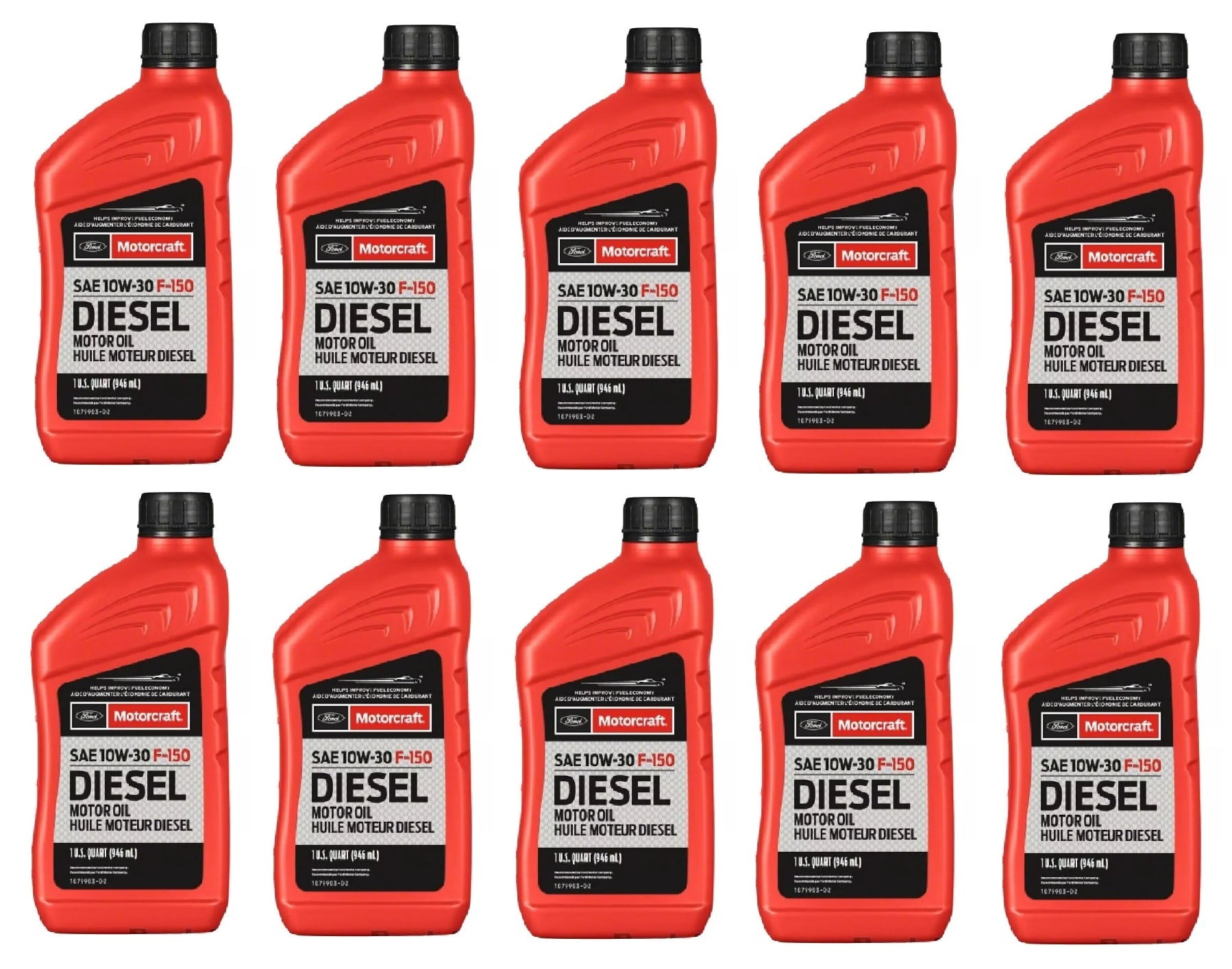 10 Quarts Diesel Engine Oil FORD Super Duty SAE 10W-30 F150 3.0L Power Stroke - Walmart.com