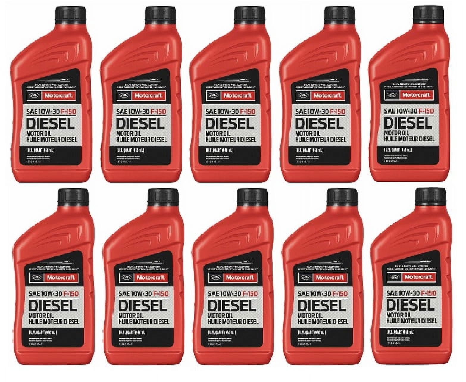 10 Quarts Diesel Engine Oil Ford Super Duty SAE 10W-30 F150 3.0L Power Stroke MPN #XO10W30QFA ...