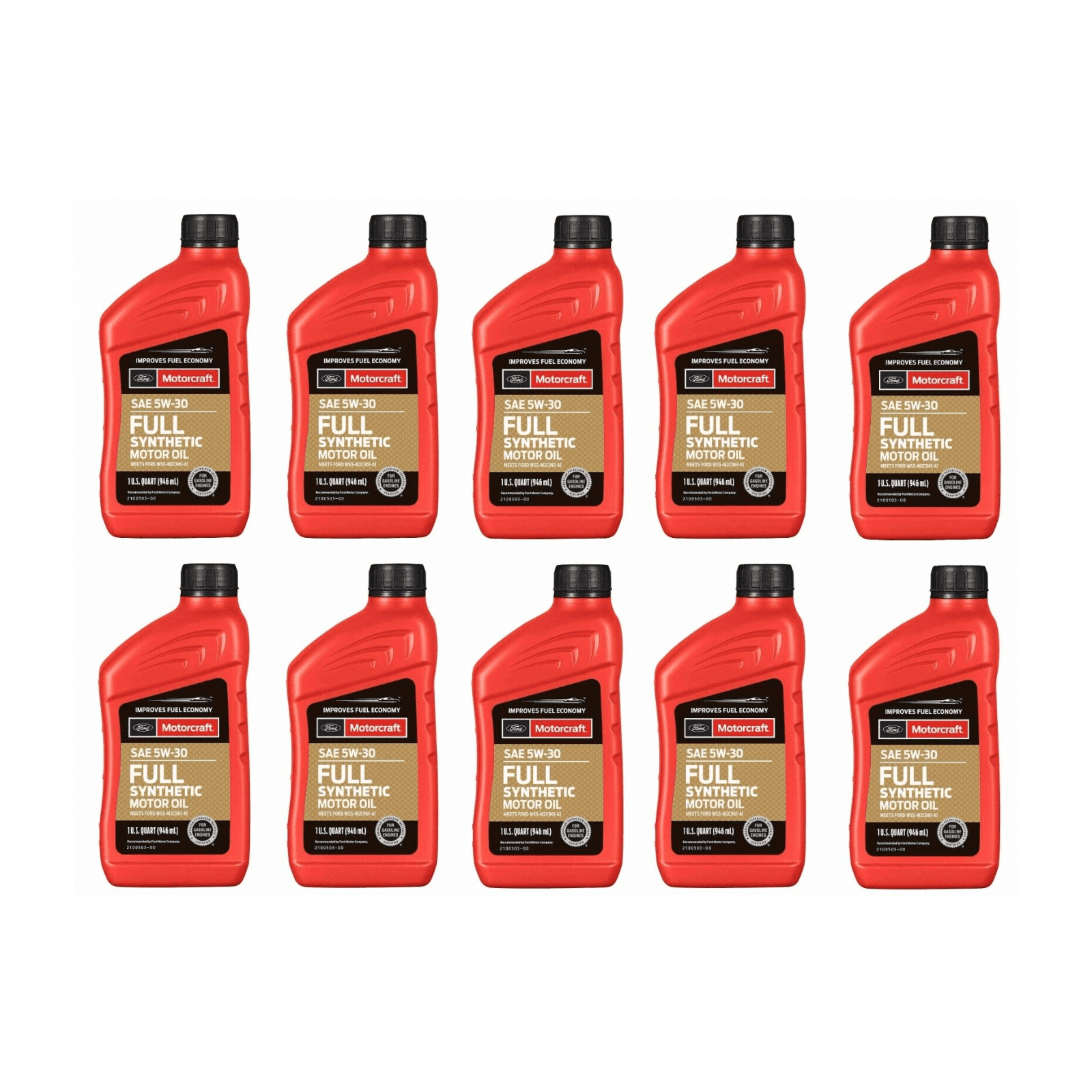 10 Quarts Engine Motor Oil OEM FORD MOTORCRAFT Full Synthetic SAE 5W-30 ...