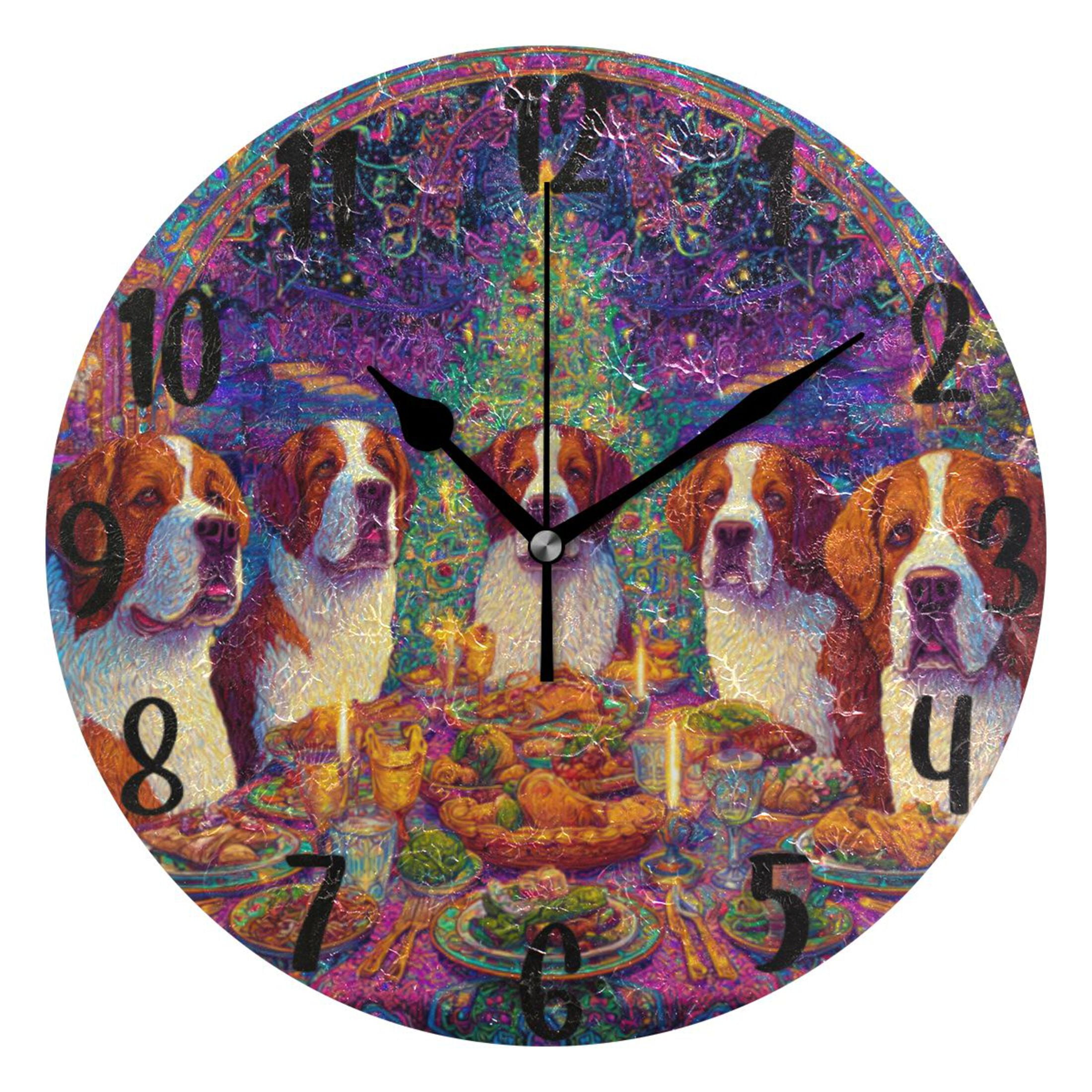 10" Quartz Indoor Wall Clock Silent Mechanism Sunflowers-dish-drying ...