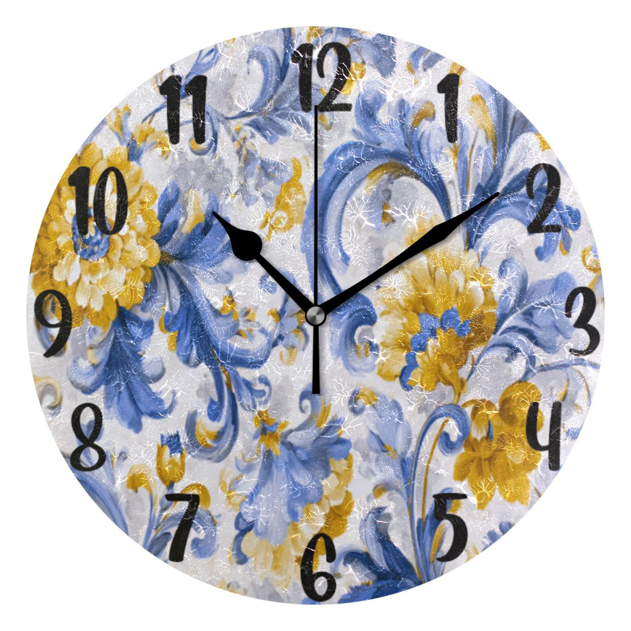 10" Quartz Indoor Wall Clock, Silent Mechanism Clock Detailed Painting ...