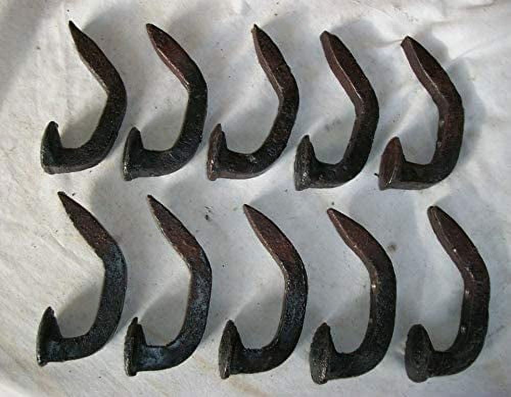 10 REPURPOSED Railroad Spike Coat Hooks Coat Rack Tool Shop Hangers ...