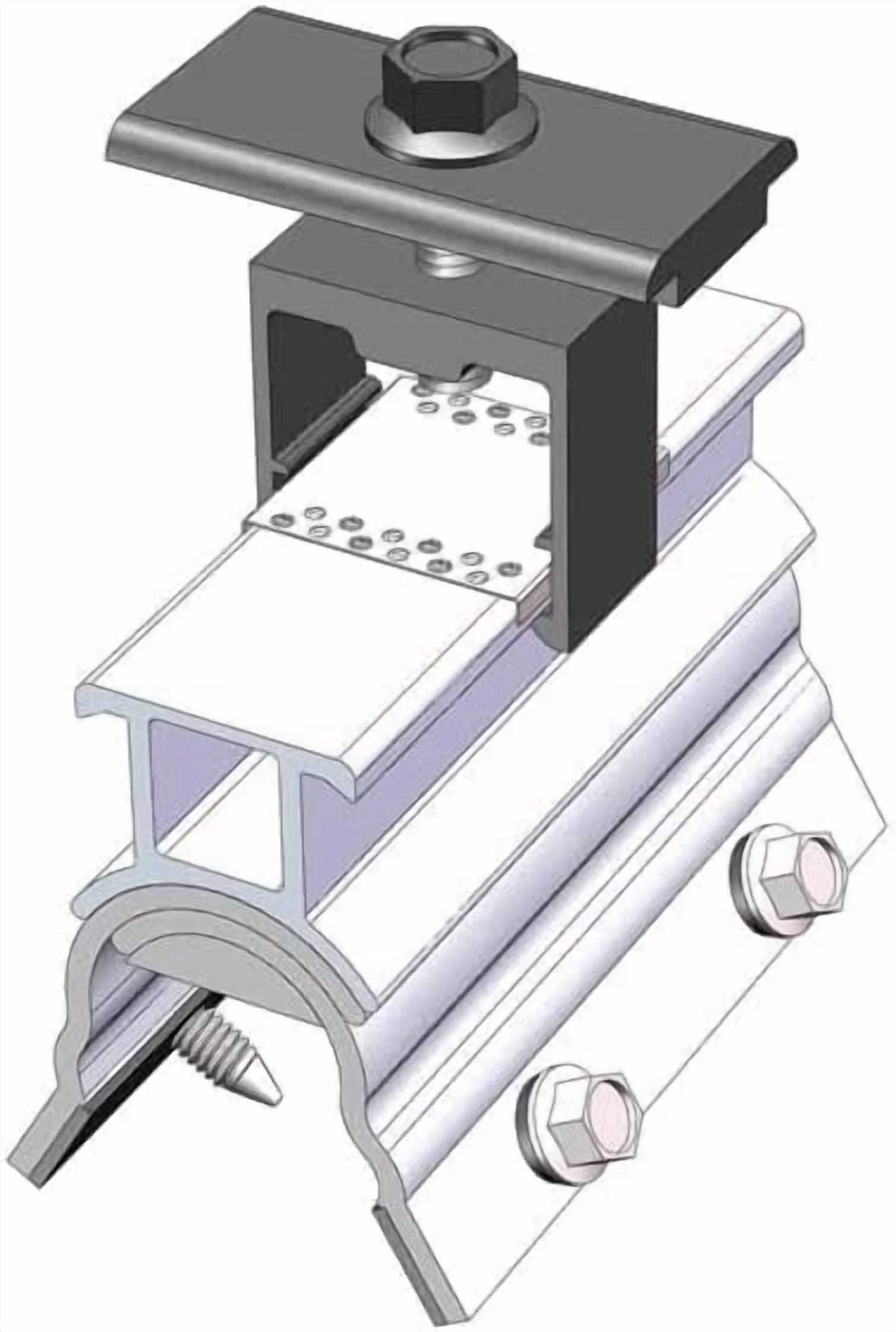 10 RL Mid Clamp MageBracket RL Mouting Kits for R-Panel Trapezoidal ...
