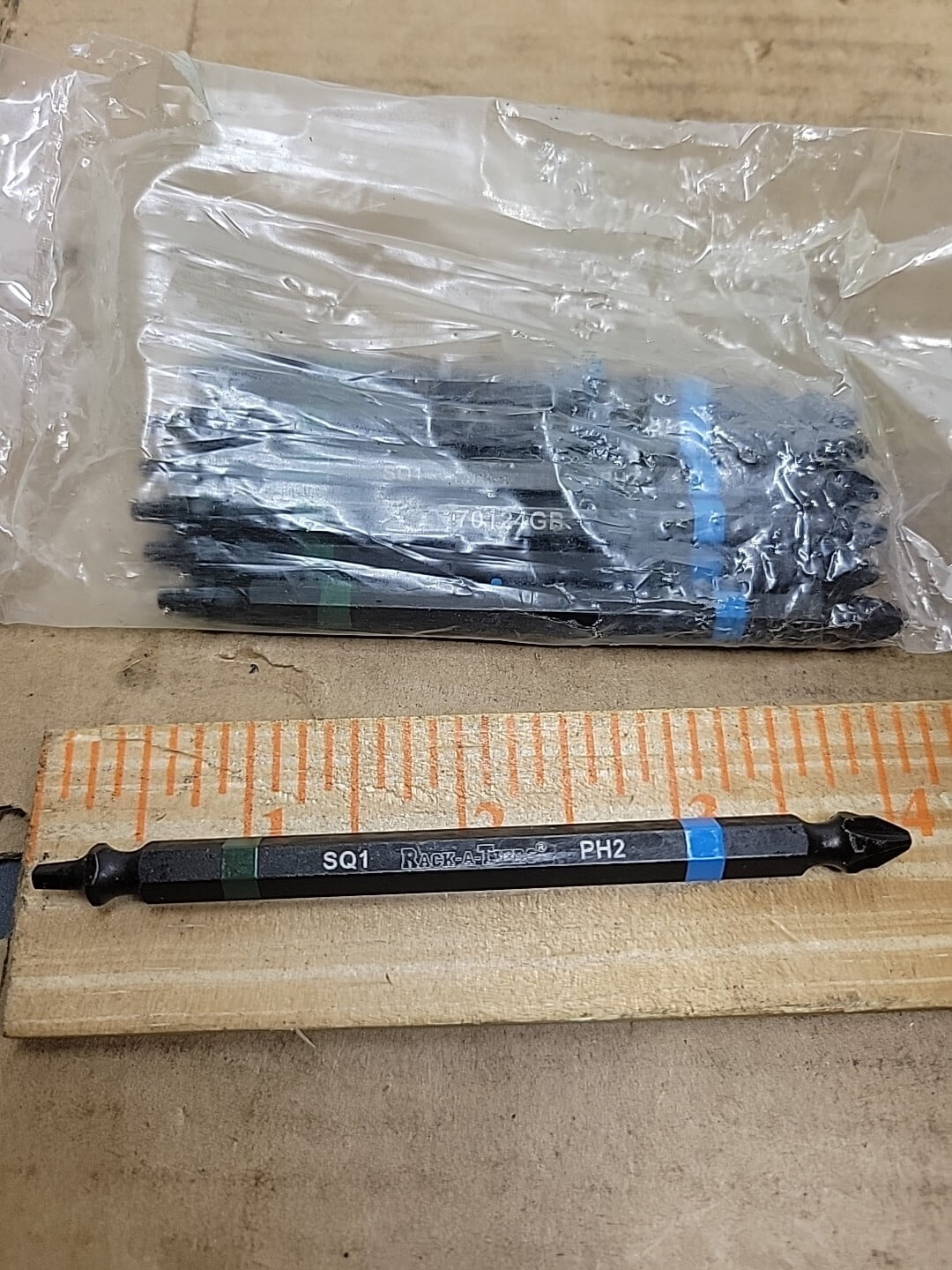 10 Rack A Tiers 4" Double ended Impact Bits #2 Blue Phillips #1 Green ...