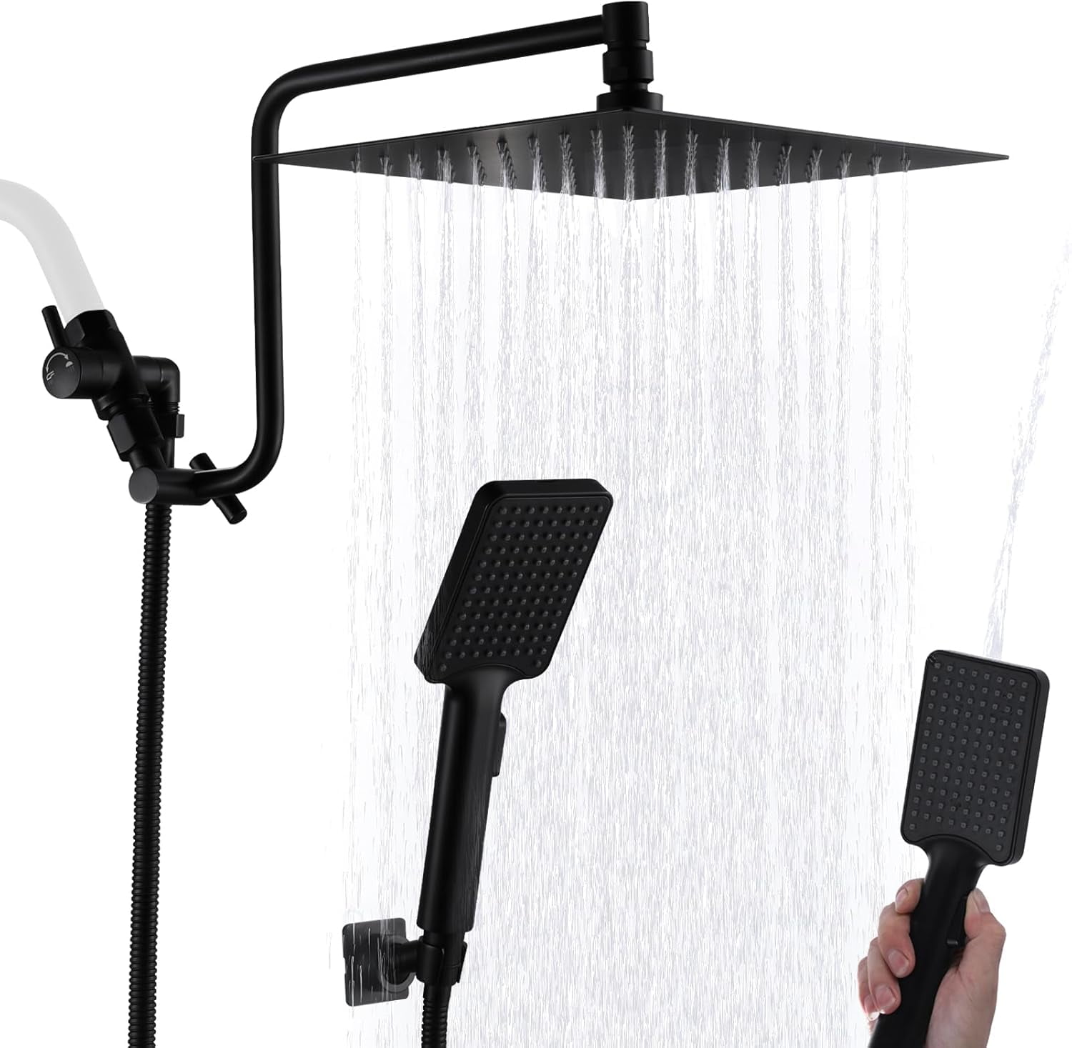 10" Rainfall Shower with Handheld Combo, 12" Extension Arm Height ...