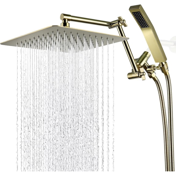 10 Rainfall Shower with Handheld Combo, 3 Settings Diverter, Adjustable ...