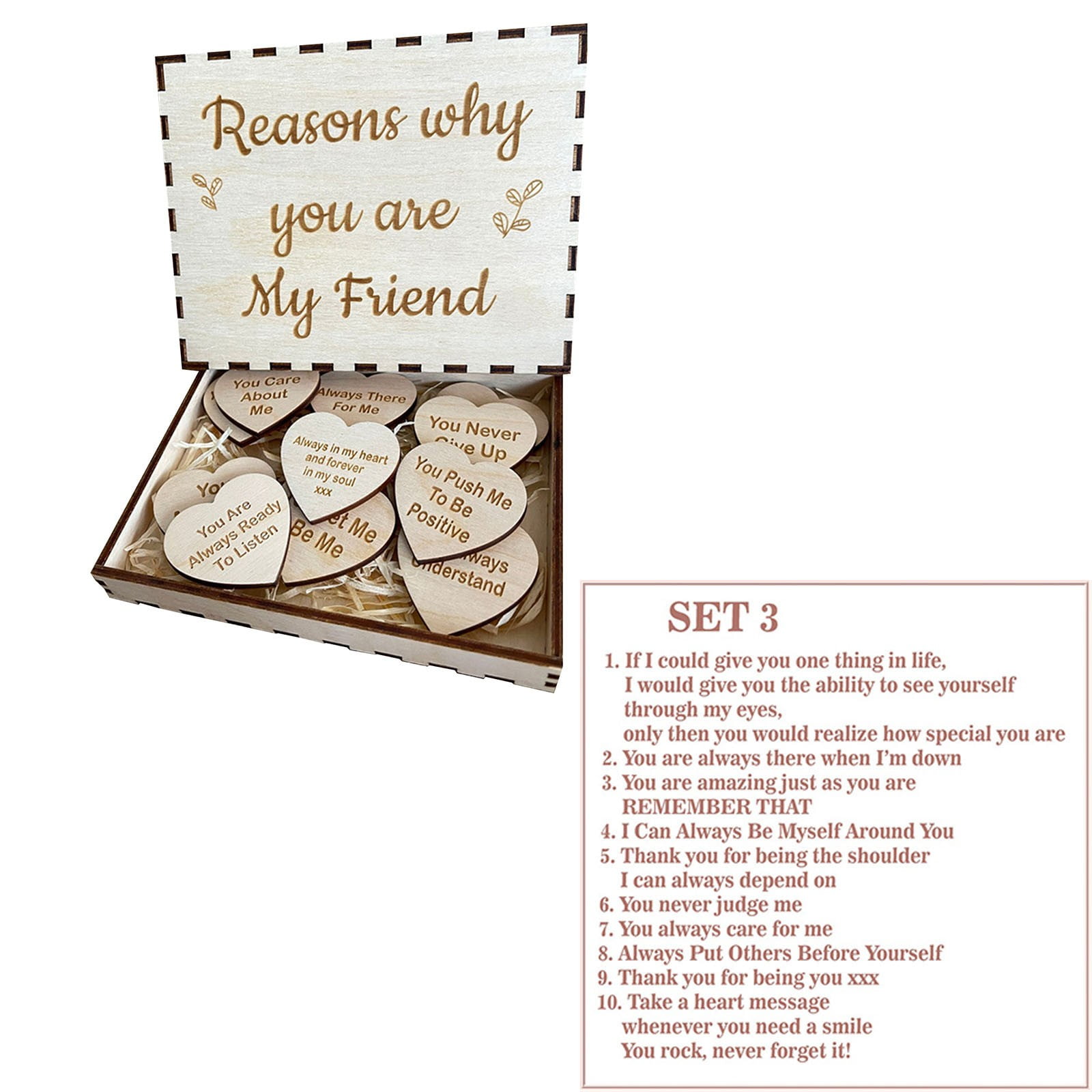 10 Reasons Why You Are My Bestie, Best Friend Gift, Wooden Hearts in ...