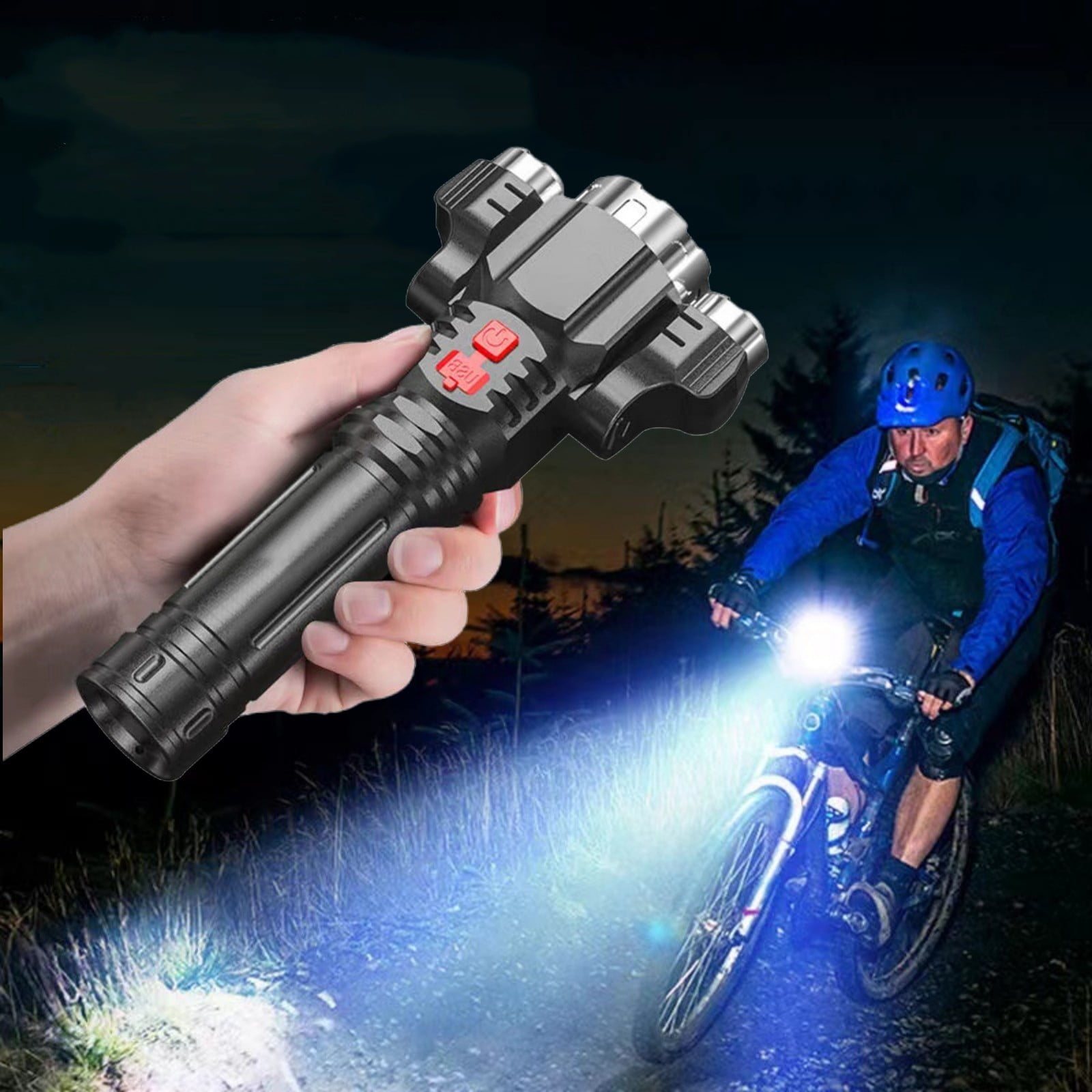Under 10, Rechargeable LED Flashlight: 3 Modes, IPX5, Powerful Handheld ...