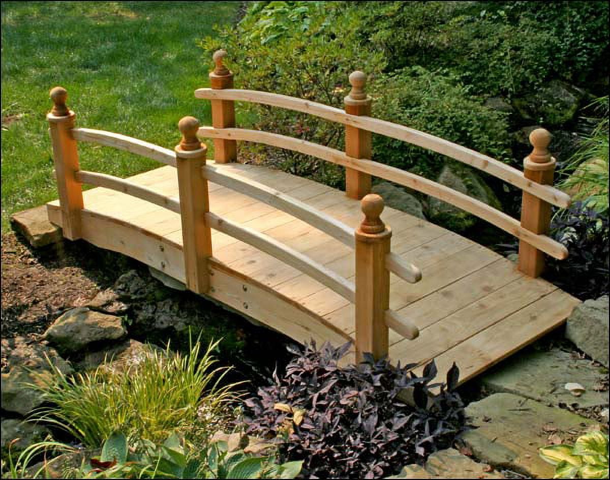 Camelot 10' Double Rail Bridge, Red Cedar, Backyard/Garden, Outdoor ...