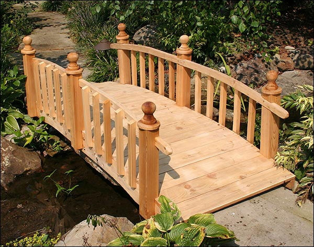 10' Red Cedar Limerick Picket Rail Bridge - Walmart.com