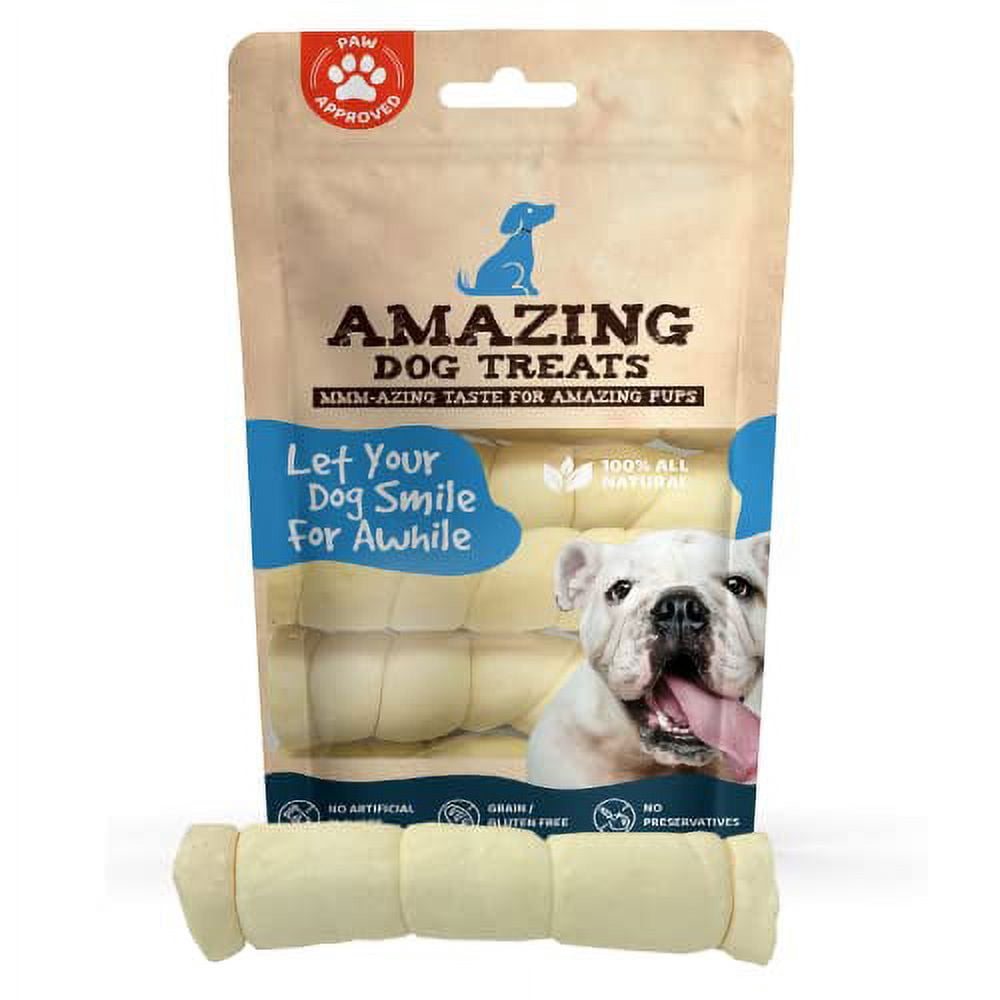 "Long Lasting 10"" Regular Beef Cheek Chews (4 Count) - Safe, Raw ...