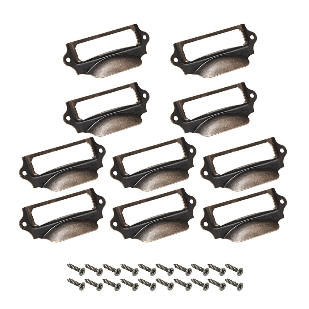 10 Retro Drawer Label Tag Pull Handle Jewelry Box Cabinet Frame File ...
