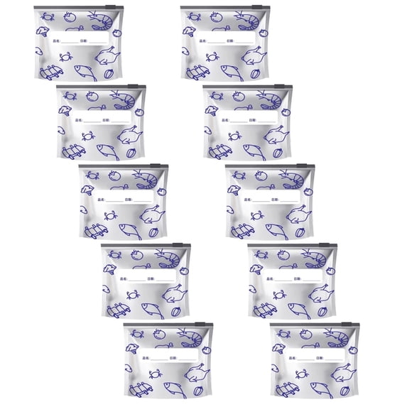10 Reusable Aluminum Foil Zippered Bags Freezer Safe Storage Pouches ...