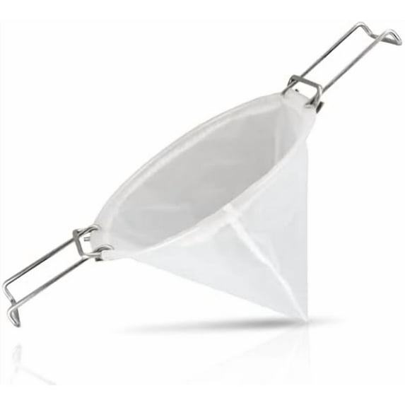 10” Reusable Cone Filter Bag for Frying Oil - with Folding Arms to ...