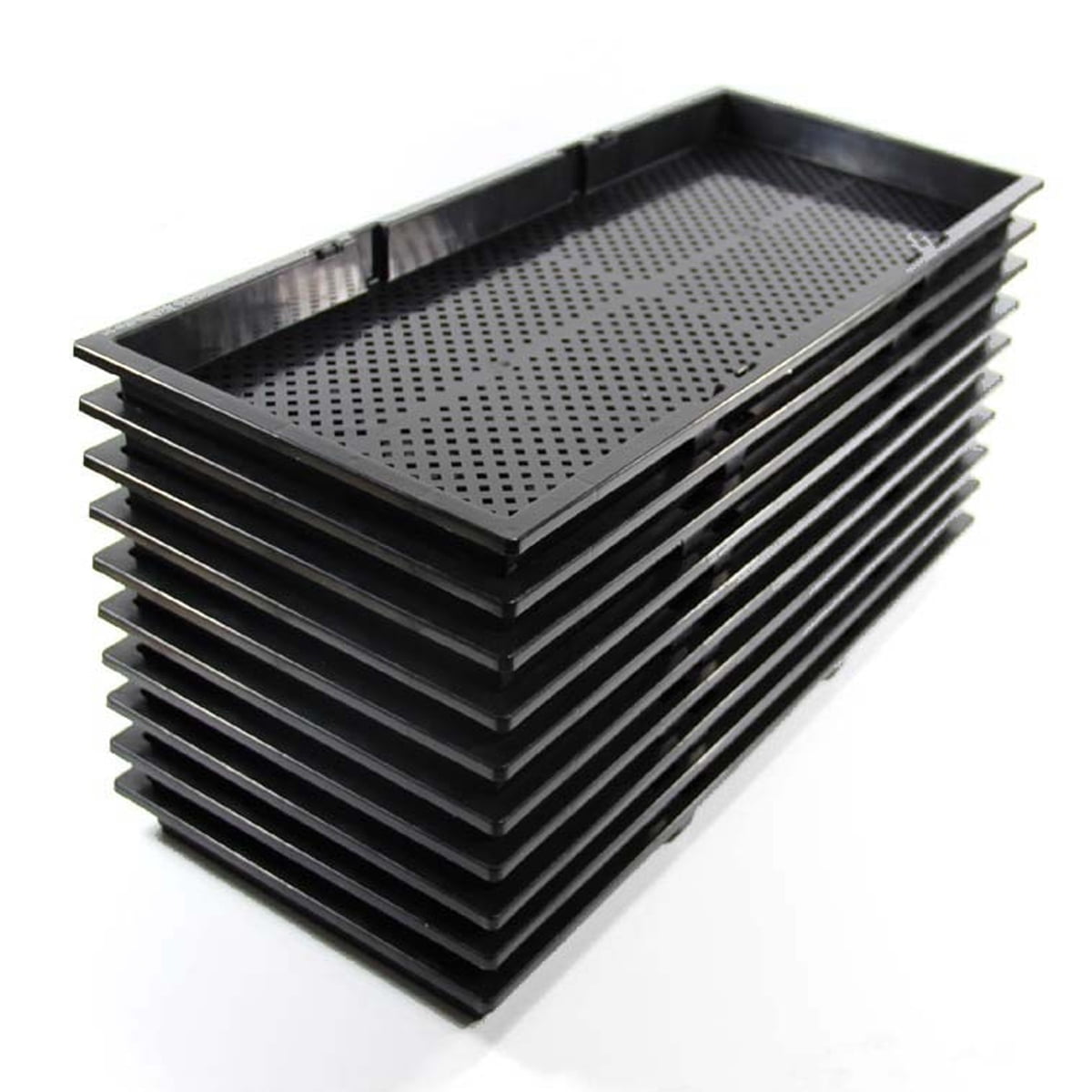 10 Reusable Plastic Planting Trays For Seedlings, Black Planting Trays ...