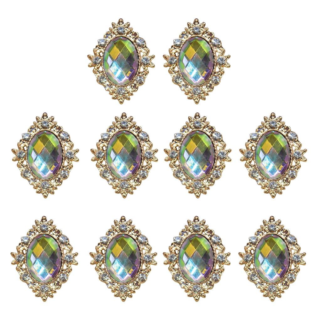 10 Rhines Cabochons Flat Back Embellishments Buttons for Wedding Phone ...