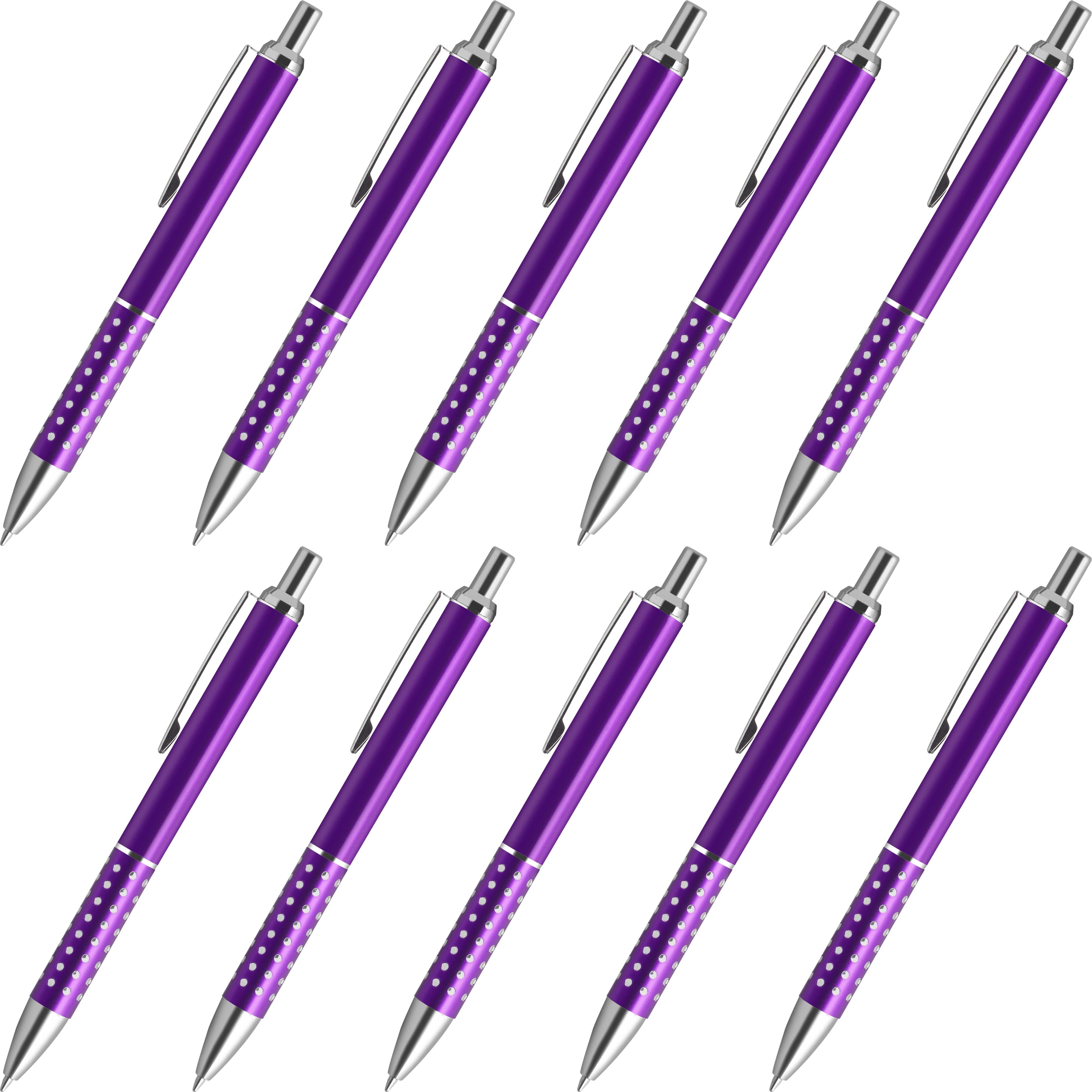 10 Rhinestone Pens Pack - Retractable, Black Ink - Purple - Walmart.com